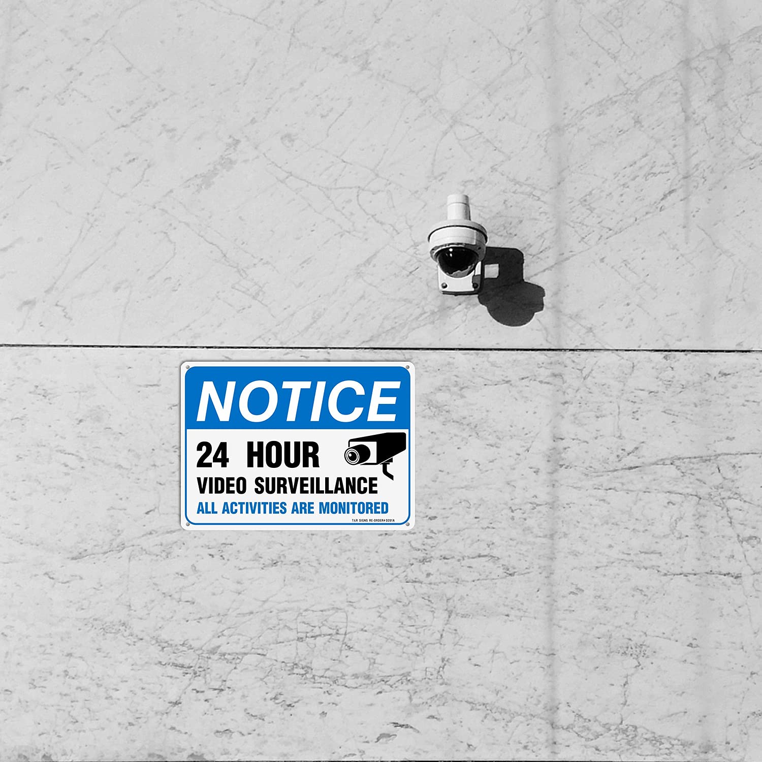 Video Surveillance Sign, All Activities Are Monitored - 2 Pack - 7 x 10 Inches Rust Free .040 Aluminum Reflective - UV Protected, Waterproof, Weatherproof and Fade Resistant - 4 Pre-drilled Holes