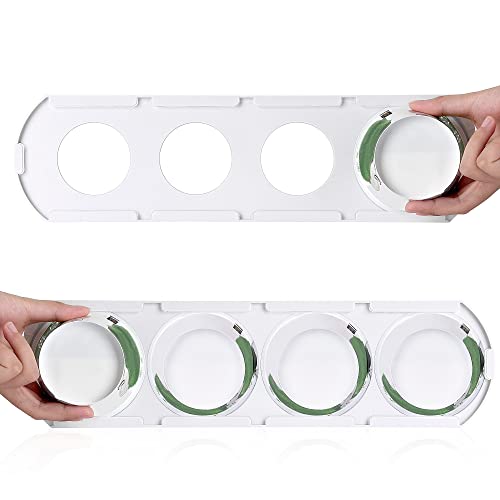 ChengFu Yogurt Organizer for Fridge, 2 Pack Yogurt Organizer, Yogurt Organizer for Greek and Vegan Yogurts, Holds 4 of 3.75" yogurts, Refrigerator Organizer Storage, Space Saving,Peel & Stick, White