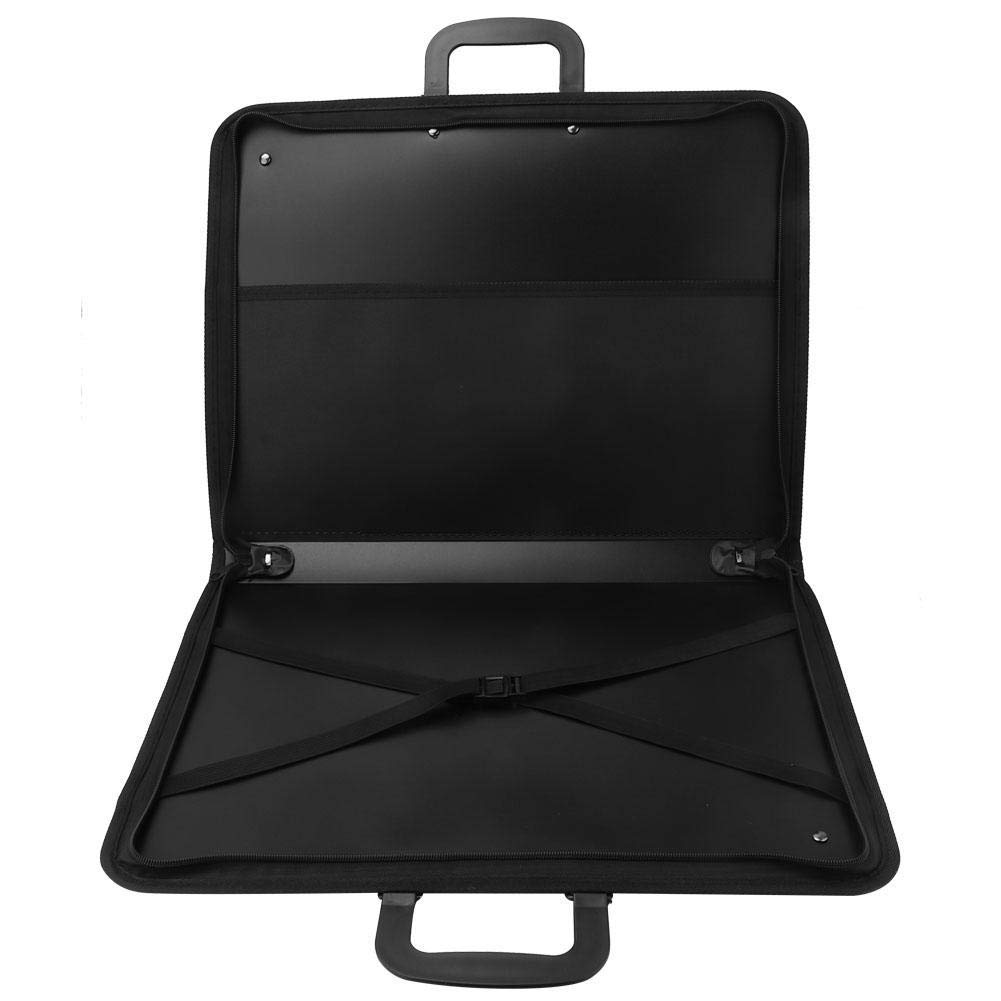 Art Portfolio Case Carry Bag PVC Portable Painting Plate A3 Drawing Sketch Board Storage Bag 14.6 x 18.9 Inches Black