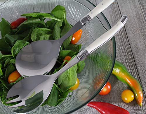 French Home LG038 2 Piece Salad Servers, Faux Ivory