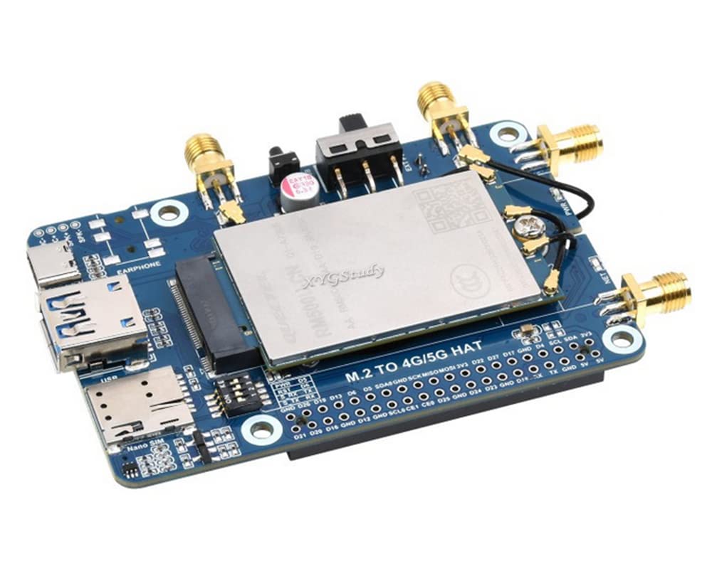 5G/4G/3G RM502Q-AE 5G HAT for Raspberry Pi with Quad Antennas LTE-A and Multi Band @XYGStudy (RM502Q-AE 5G HAT)
