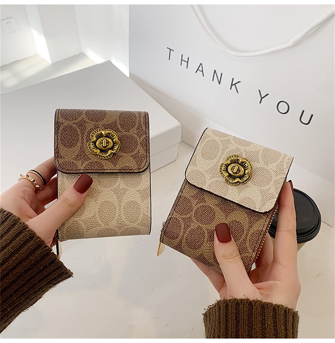 DAISHA 2 in 1- Trifold Wallets Money Clip & Card Holder,PU Leather Minimalist Wallet,Mini Pouch Coin Purse Mini Pouch.