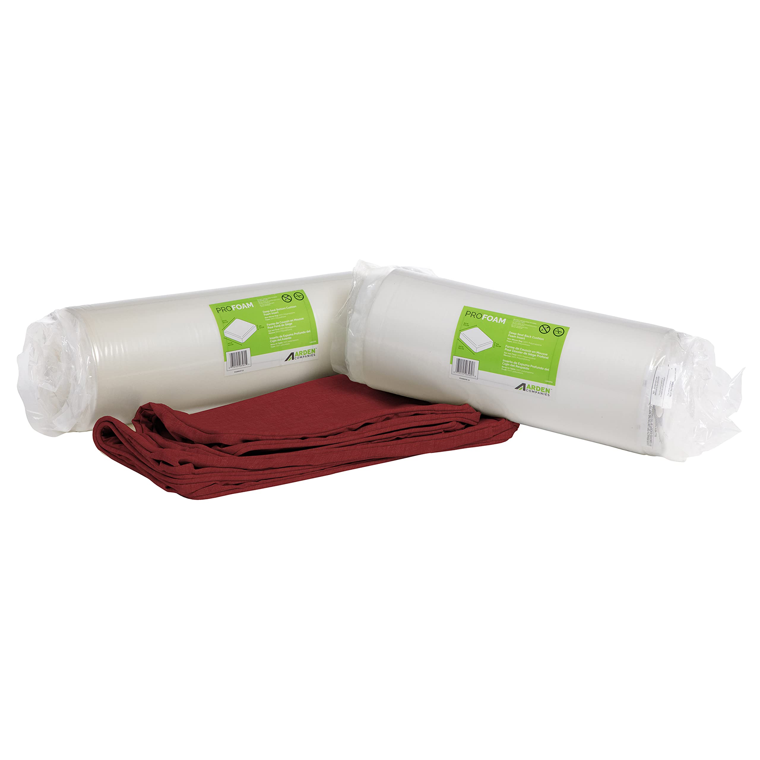 Arden Selections ProFoam Essentials Outdoor Deep Seating Cushion Set 24 x 24, Ruby Red Leala