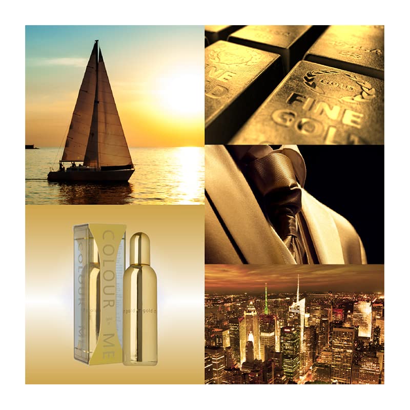 COLOUR ME Gold Homme by Milton-Lloyd - Perfume for Men - Spicy Aromatic Fragrance - Notes of Spices, Leather, Patchouli, and Amber Notes - Cologne for Men - 1.7 oz EDP Spray