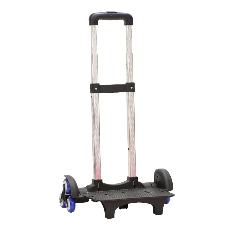 ChezMax Backpack Trolley Foldable Trolley Cart 6 Wheels Rolling-Luggage Carts Aluminium Alloy Luggage Hand Cart for Bags