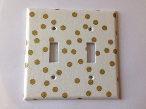 Gold White Polka Dots Light Switch Cover Various Sizes Offered