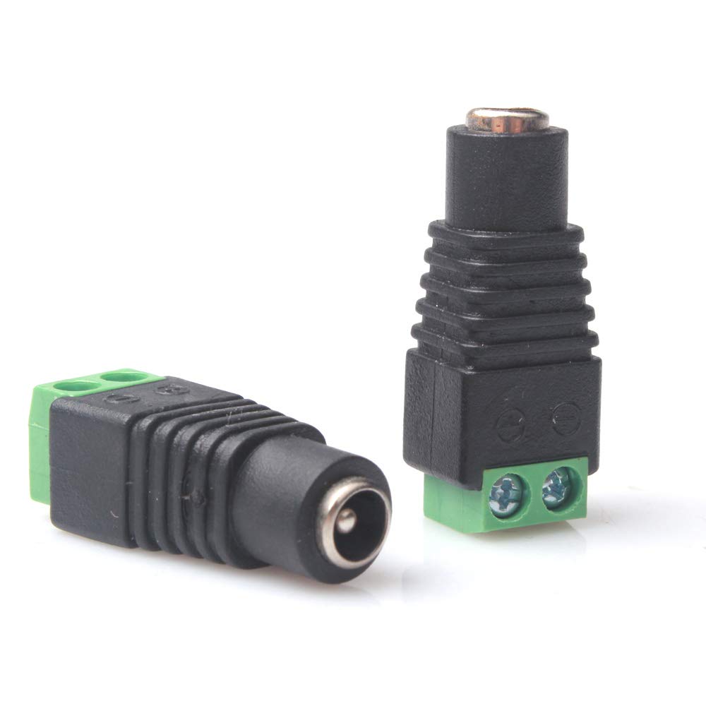 TJMD DC Power Connector 20 Pairs CCTV Power connectors 12V Male+Female 2.1x5.5MM DC Power Jack Plug Adapter Connector for CCTV Camera and LED Strip Light