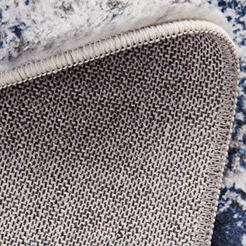 Area Rug Living Room Rugs: 5x7 Large Soft Indoor Carpet Modern Abstract Decor Rug with Non Slip Rubber Backing for Under Dining Table Nursery Home Office Bedroom Blue