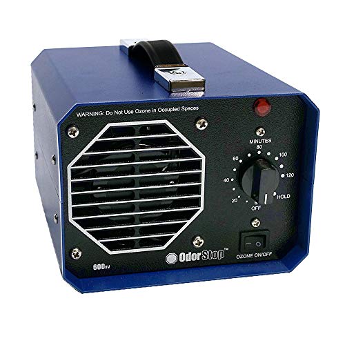OdorStop OS600UV Professional Grade Travel Size/Mini Ozone Generator/UV Air Purifier for Areas of 600 Square Feet+, For Deodorizing and Purifying Small Spaces Such as Hotel Rooms