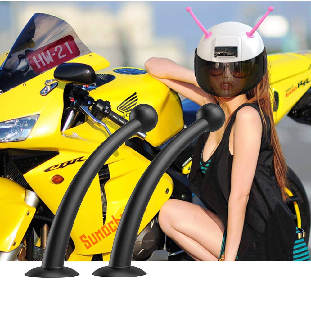 Abaodam 1 Pair Helmet Silicone Suction Cup Tentacles Antenna Sucker Tentacles Accessories (Pair of Black Tentacles) Bike Part and Accessories