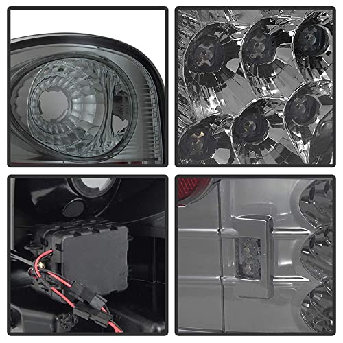 ACANII - For 1997-2003 Ford F150 Pickup Flareside Smoked Lens LED Tail Lights Brake Lamps Replacement Driver & Passenger