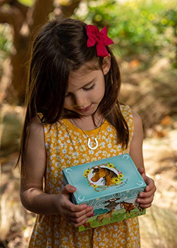 Jewelkeeper Girl's Musical Jewelry Storage Box with Spinning Horse, Barn Design, Home on The Range Tune