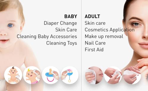 DESTALYA Baby Cotton Pads for Diaper Change - Large Cotton Squares for Sensitive Skin - Disposable Cleansing Wipes - Soft Washcloths for Personal Care, Makeup Removal (Maxi Pads 360)