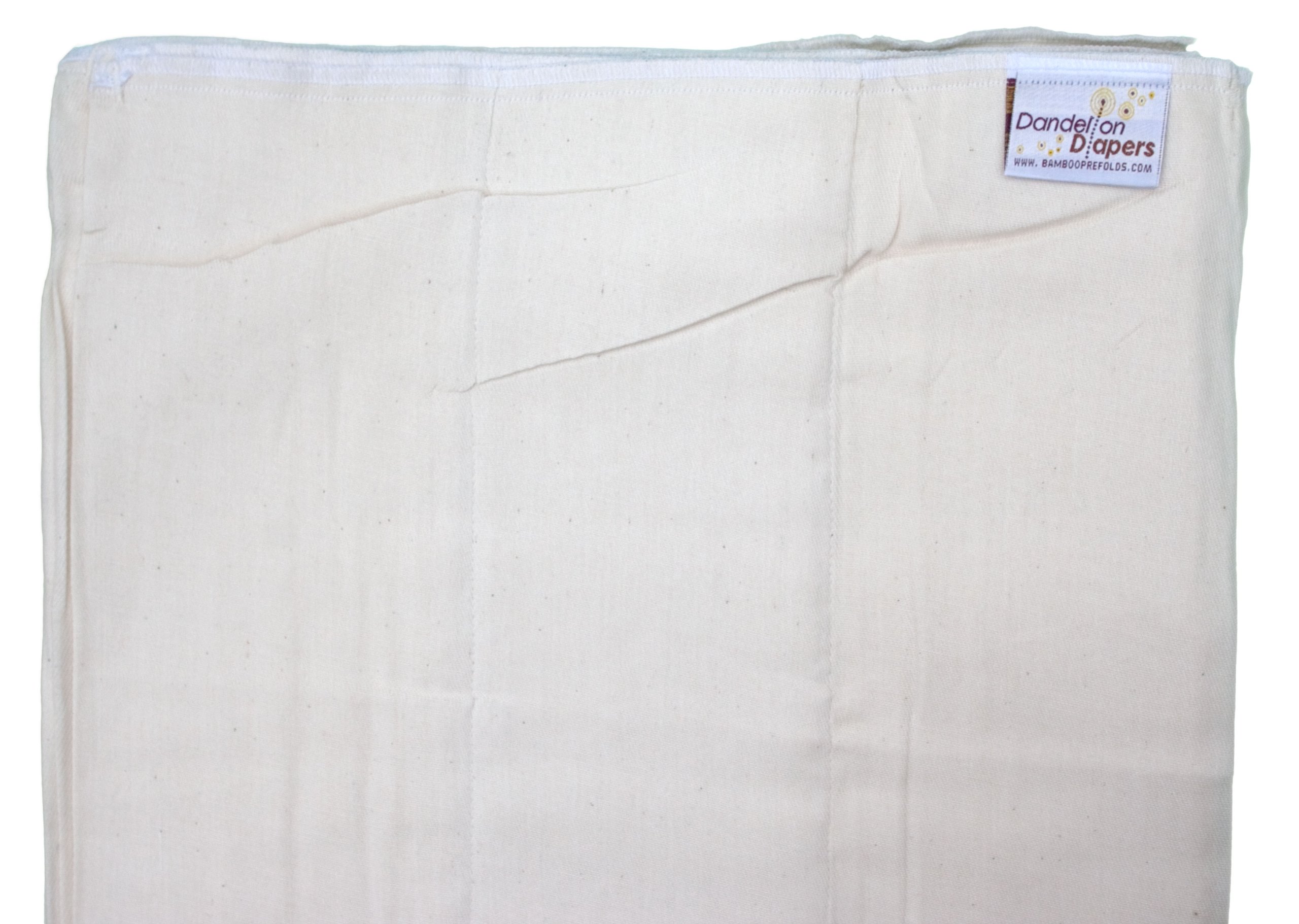 Dandelion Diapers Prefold Cloth Diapers Made from Viscose Bamboo and Cotton Blend Versatile Baby Diaper, 3 Pack - Size 5 Standard Pinless Prefold