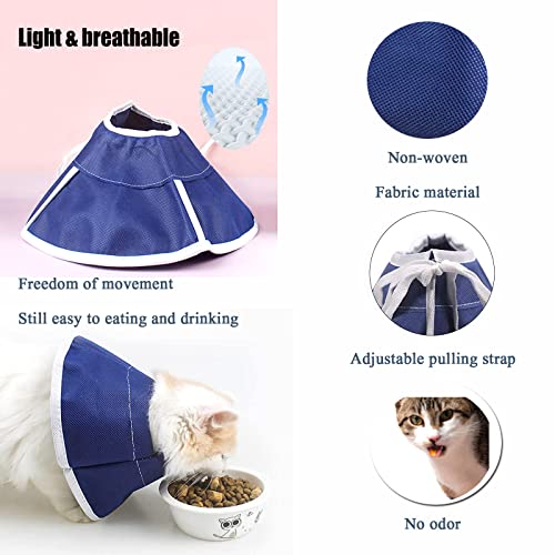 Cat Cone Collar Soft, Nonwoven Fabric, Adjustable Recovery Pet Elizabethan Collar, Surgery to Stop Licking and Head Scratching-Prevent Recurrent Infections, for Cats Kitten Puppy. (Small)