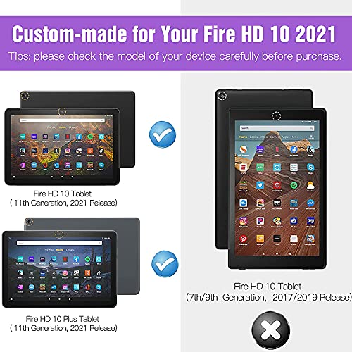 Case for All-New Fire HD 10 & Fire HD 10 Plus Tablet (10.1", 11th Generation, 2021 Release), Slim Folio Stand Soft Protective Cover with Smart Auto Wake/Sleep, Skull Flower + Coasters