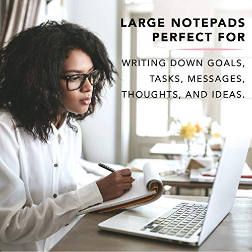 Graphique Blue Plaid Large Notepad, Modern “Notes” Notepad with 150 Tear-Off Sheets and Chic Design, Perfect for Kitchen Counters, Nightstands, Desks, and More, 6" x 8"