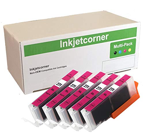 Inkjetcorner Compatible Ink Cartridge Replacement for CLI-271 CLI-271XL for use with MG5700 MG6800 MG6822 MG7720 TS5020 TS6020 TS8020 (Magenta, 5-Pack)