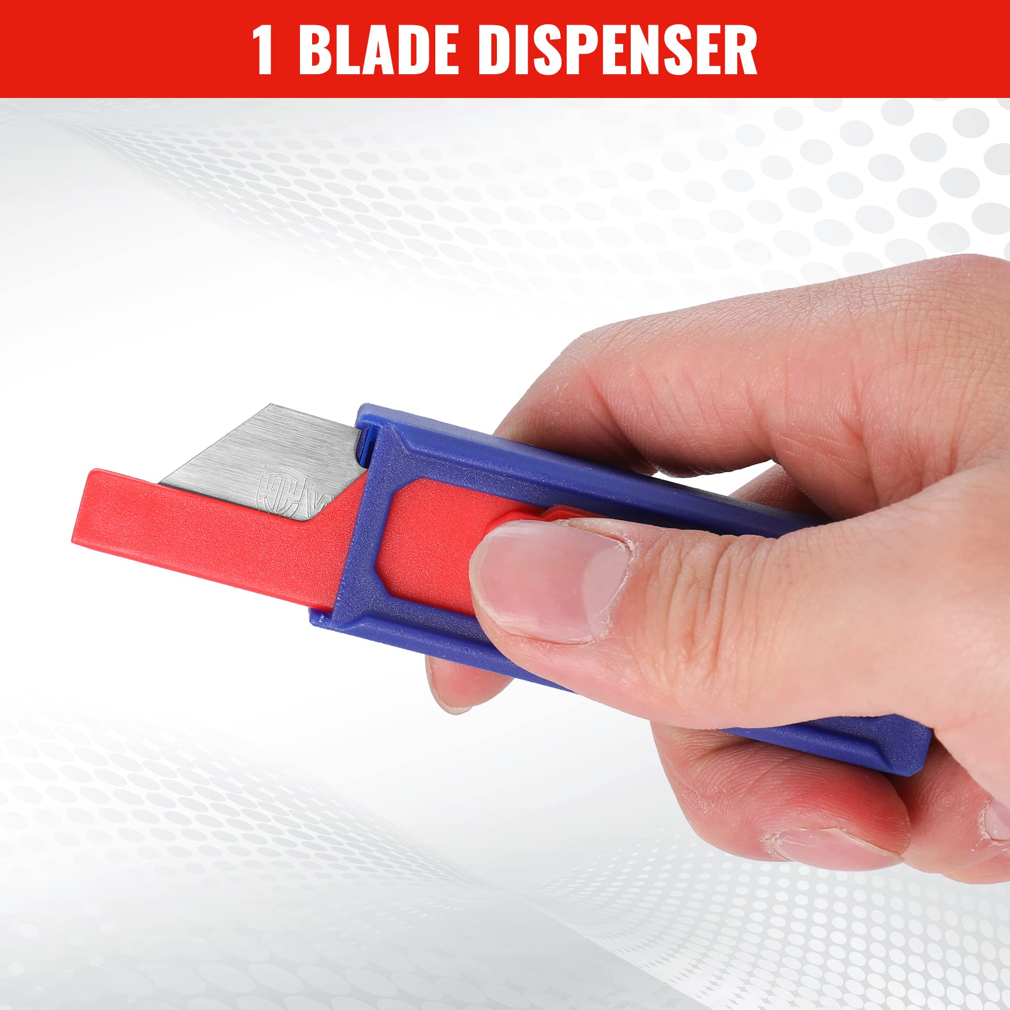WORKPRO Premium Utility Knife Blades, TAC Diamond Coated SK2M, 10-Pack Utility Blades Replacement with Dispenser