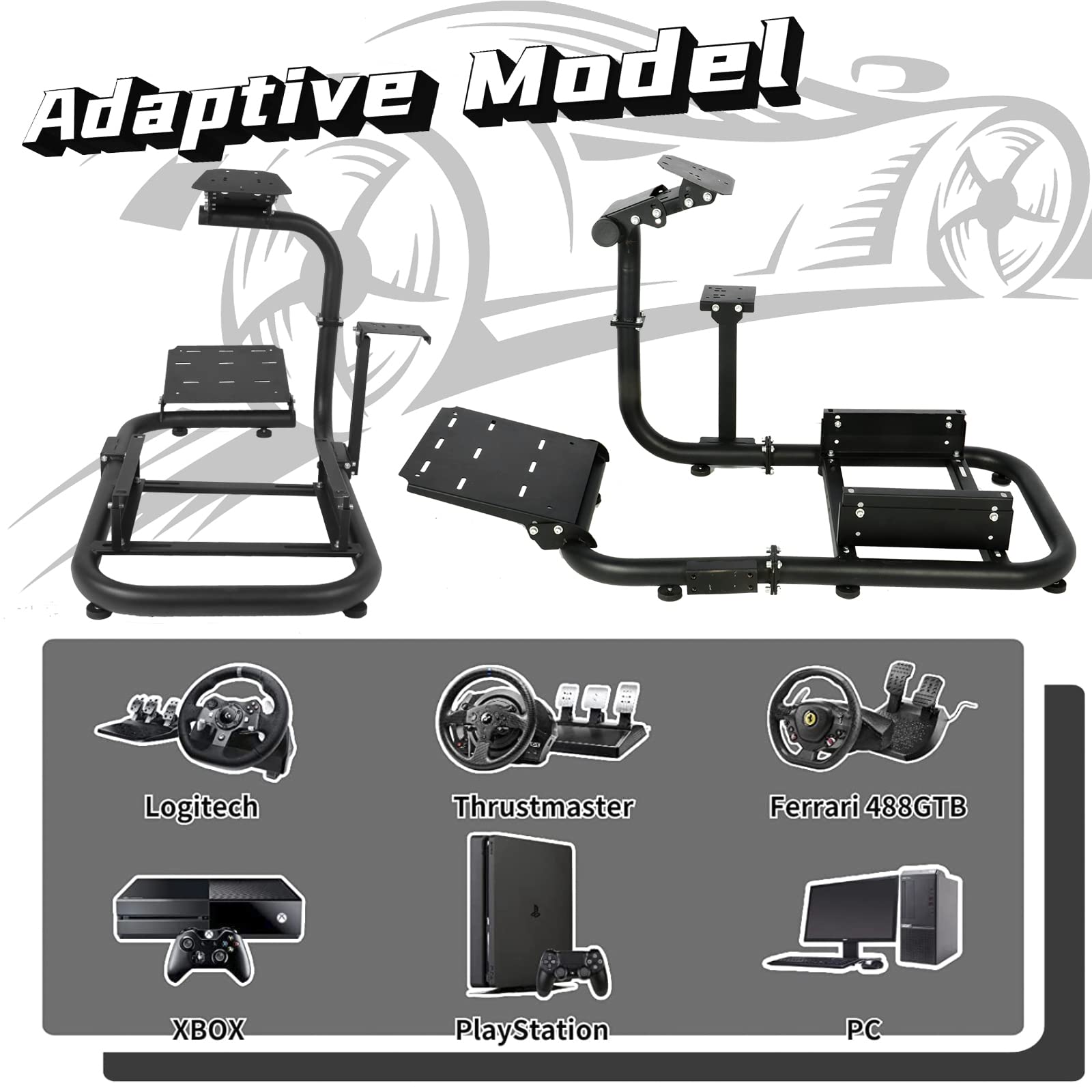 Dardoo G920 Gaming Simulator Cockpit Compatible with Logitech G27 G29 G923, Fanatec, Thrustmaster T300RS,TXRW Base for PS4,Xbox PC, Wheel Stand Without Wheel, Pedal, Handbrake and Seat