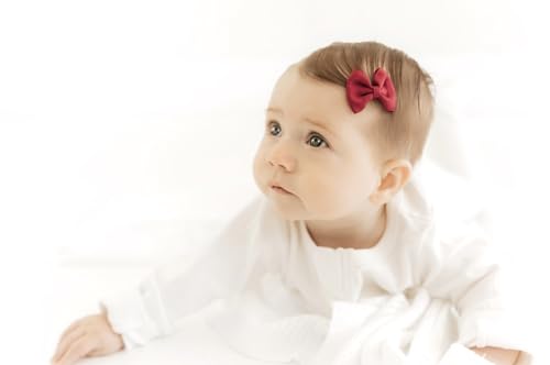 PUCH-KO Newborn Baby Grip Like Snap Hair Clips Tiny Bow Non Slip Barrettes For Infant Fine Hair Mini Bow Girl
