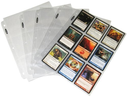 BCW 9-Pocket Trading Card Sleeves for 3 Ring Binder - 25 Pack Pages | Top Loading Card Protector Pages | Acid-Free, Polypropylene Pages | Fits 3-Ring Binders | Perfect for MTG, Pokemon, Sports Cards