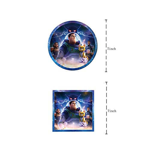 Buzz Lightyear Party Supplies 40Pack include 20 plates, 20 napkins for Buzz Lightyear birthday party decoration