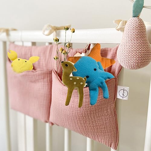 Green Diaper Caddy Organizer Diaper Stacker Baby Crib Hanging Pocket with Straps Classified Storage Bag Organizer for Nursery Diapers Wipes Baby Essentials
