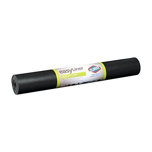 Duck - 284148 Non-Adhesive Shelf Liner Solid Grip EasyLiner, 20-inch x 6 Feet, Black