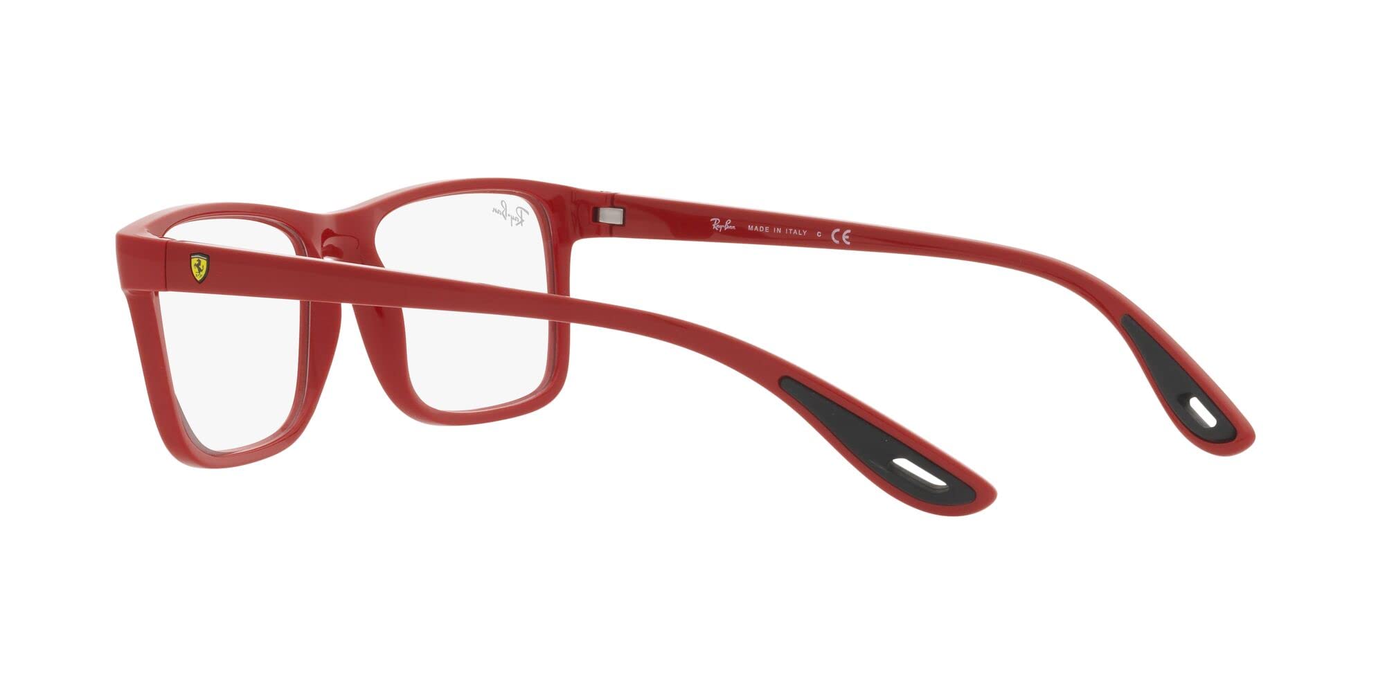 Ray-Ban RX7205M Scuderia Ferrari Collection Rectangular Prescription Eyewear Frames, Red/Demo Lens, 52 mm