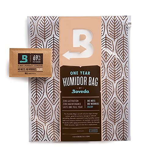 Boveda Portable Travel 2-Way Humidity Resealable Bag β Waterproof & Dustproof - Preloaded with 69% RH Pack - Patented Technology - Large Storage For 60-80 Items β 1 Count