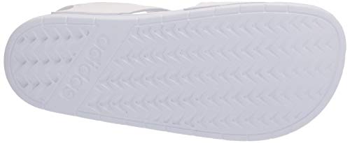 adidas Women's Adilette Sandal Slide, White/Champagne Metallic/White, 9