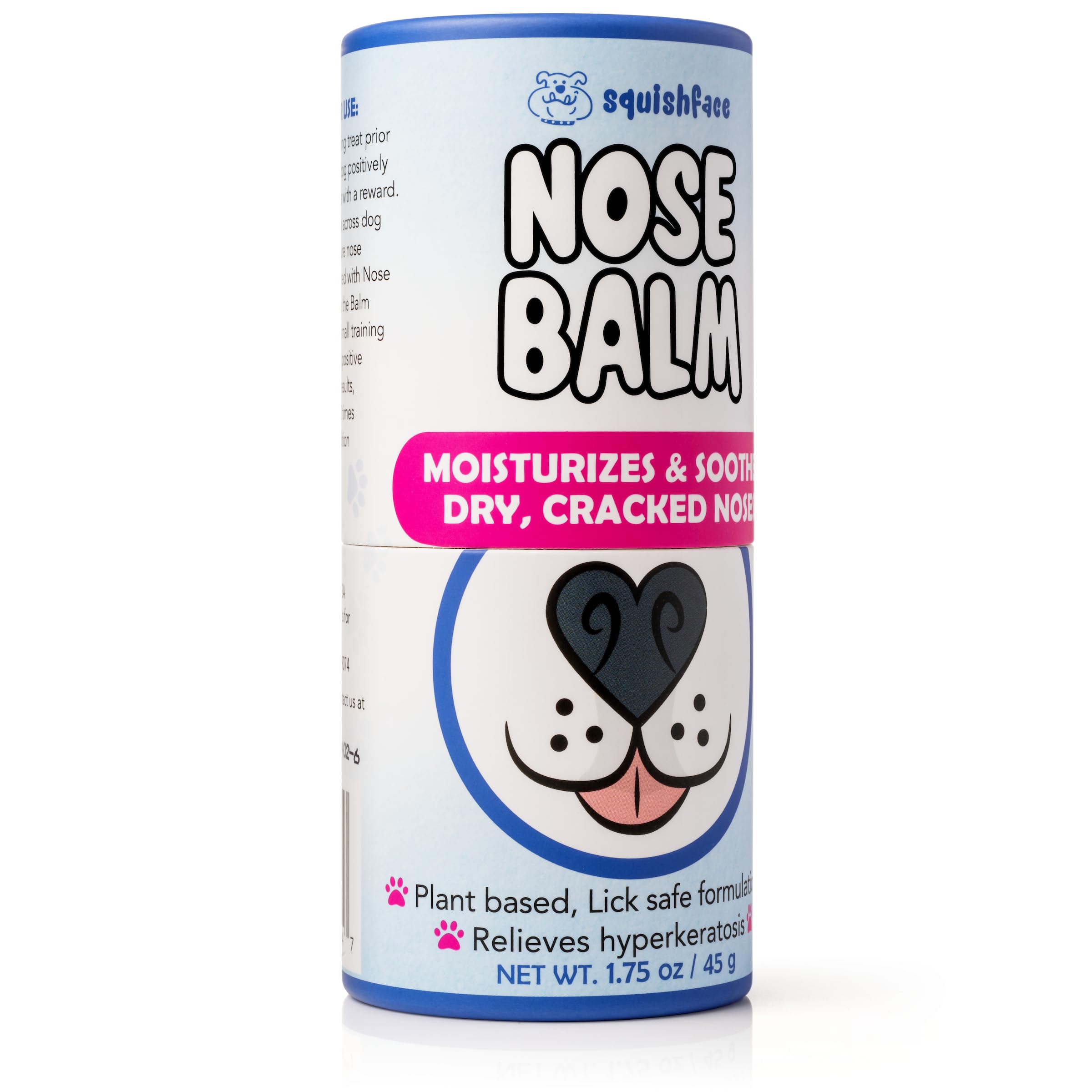 Squishface Nose Balm - Soothe & Protect Dry, Cracked Dog Snouts - Plant-Based, Lick-Safe Formulation to Aid in Relief of Hyperkeratosis - Great for All Breeds! (1.75 oz)