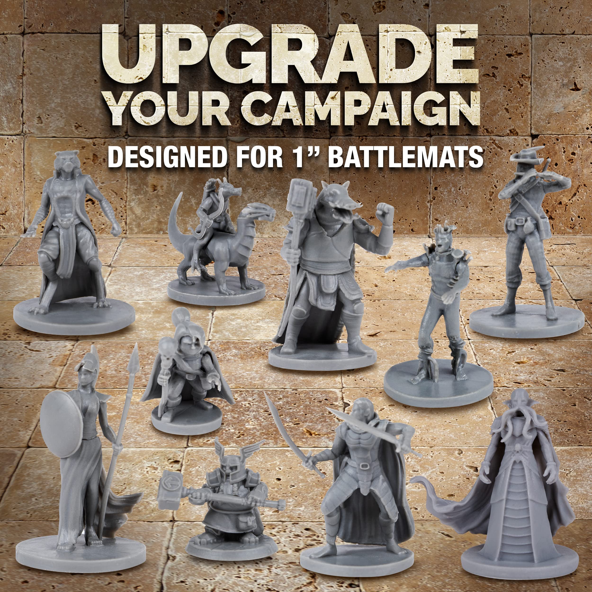 Path Gaming 40 Fantasy Tabletop Miniatures for Dungeons and Dragons . 28MM Scaled 10 Unique Designs, Bulk Unpainted