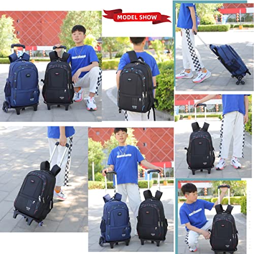 Rolling Backpack for Kids Luggage BookBag with Wheels Middle School Trolley Bag Wheeled Travel Backpack for Girls & Boys