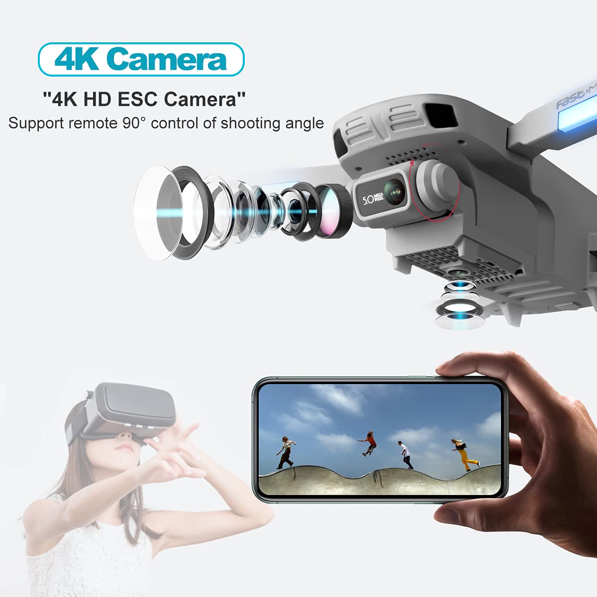4DF8 GPS Drone with 4K Camera for Adults,5G FPV Live Video RC Quadcopter,Drone for adults beginners, with Brushless Motor,Auto Return Home, Follow Me,Waypoint Fly,2 Batteries,Carrying Case