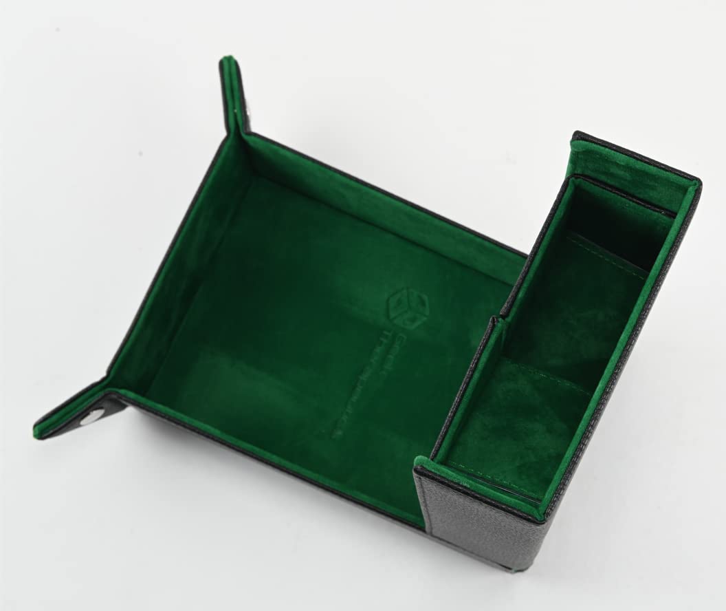 Geek Therapeutics Dice Tower - DND Dice Tray, Dice Box Storage for Dice and Removable Dice Tower - 2 in 1 Dice Rolling Tray and Tower - Perfect for RPG and Tabletop Gaming (Green)