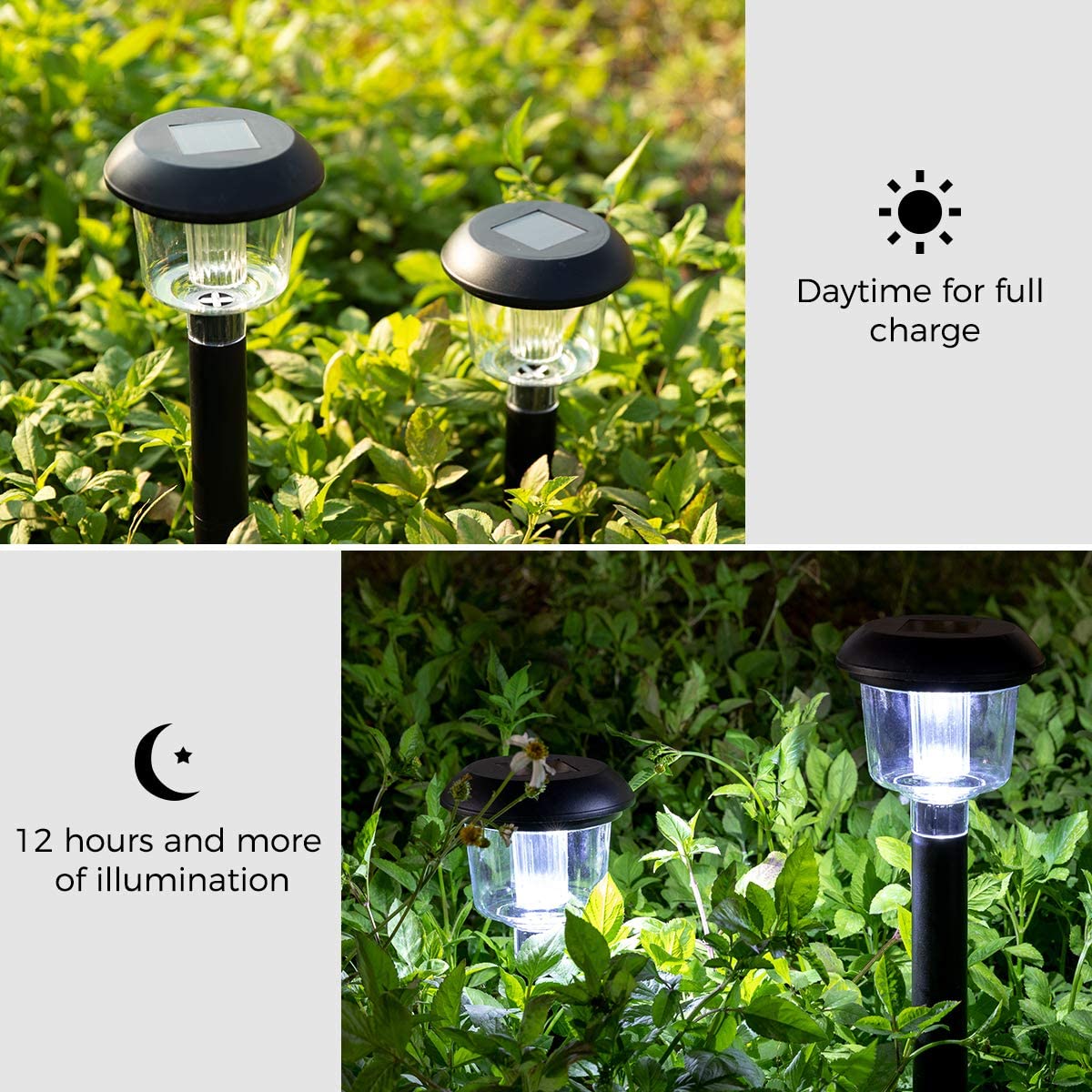 INSOME Outdoor Solar Lights Powered,Landscape Lighting Solar,Solar Garden Lights Outdoor Waterproof,8 Pack Automatic On/Off Solar Walkway Lights Outdoor for Lawn Patio Yard Walkway Driveway