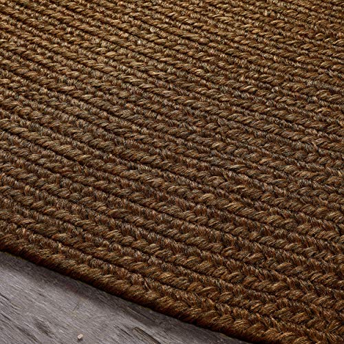 SUPERIOR Reversible Braided Indoor/Outdoor Area Rug, 4' Round, Cocoa