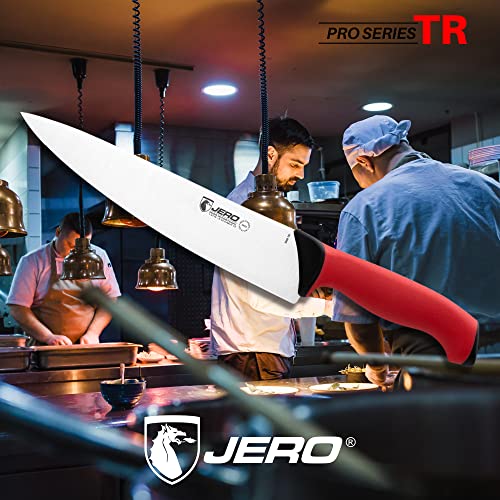 JERO TR Series 9 Inch Chef Knife With Soft Grip Handles - High-Carbon Stainless Steel Blade - Made In Portugal