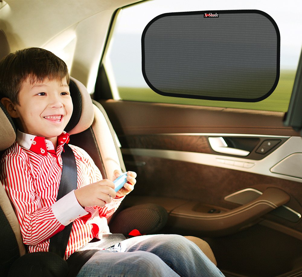 Car Window Shade Sun Screen Keeps Interior Cooler to Protect Baby, Infants & Kids 2 Pcs. With Non-Slip Pad
