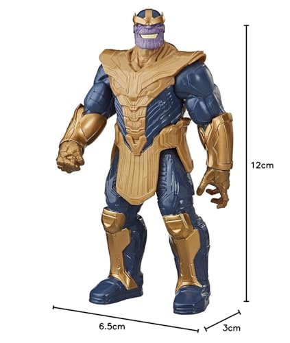 Avengers Marvel Titan Hero Series Blast Gear Deluxe Thanos Action Figure, 12-Inch Toy, Inspired by Marvel Comics, for Kids Ages 4 and Up