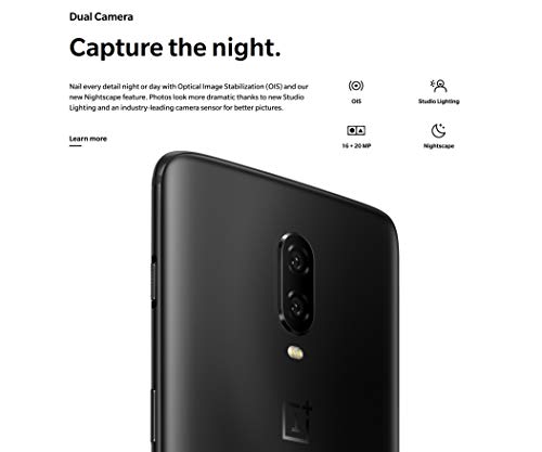 OnePlus 6T A6013 128GB Storage + 8GB Memory T-Mobile and GSM + Verizon Unlocked 6.41 inch AMOLED Display Android 9 - Mirror Black US Version