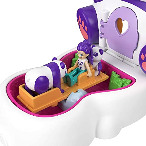 Polly Pocket GTM58β Flip & Find Panda Compact, Flip Feature Creates Dual Play Surfaces, Micro Doll, Panda Figure & Surprise Reveals, Great Gift for Ages 4 Years Old & Up, 10.0 cm*5.0 cm*9.0 cm