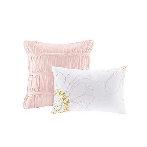 Intelligent Design Cozy Comforter Casual Waterfall Multi Layer Ruffle All Season, Hypoallergenic Cover, Soft Bedding Set with Matching Sham, Decorative Pillow, Twin/Twin XL(68"x90"), Blush
