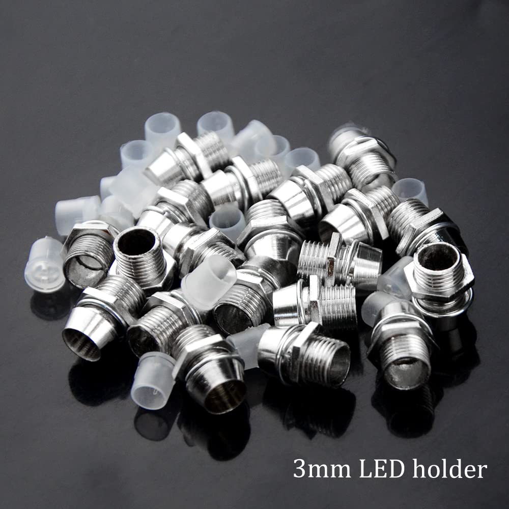 XINGYHENG 70Pcs 12V DC 5mm Pre Wired Light Emitting Diodes 7.1Inch Mixed Color(7 Colors x 10pcs)β+ 20pcs 5mm Lamp Holder+10 PCS 9V Battery Clip Connector