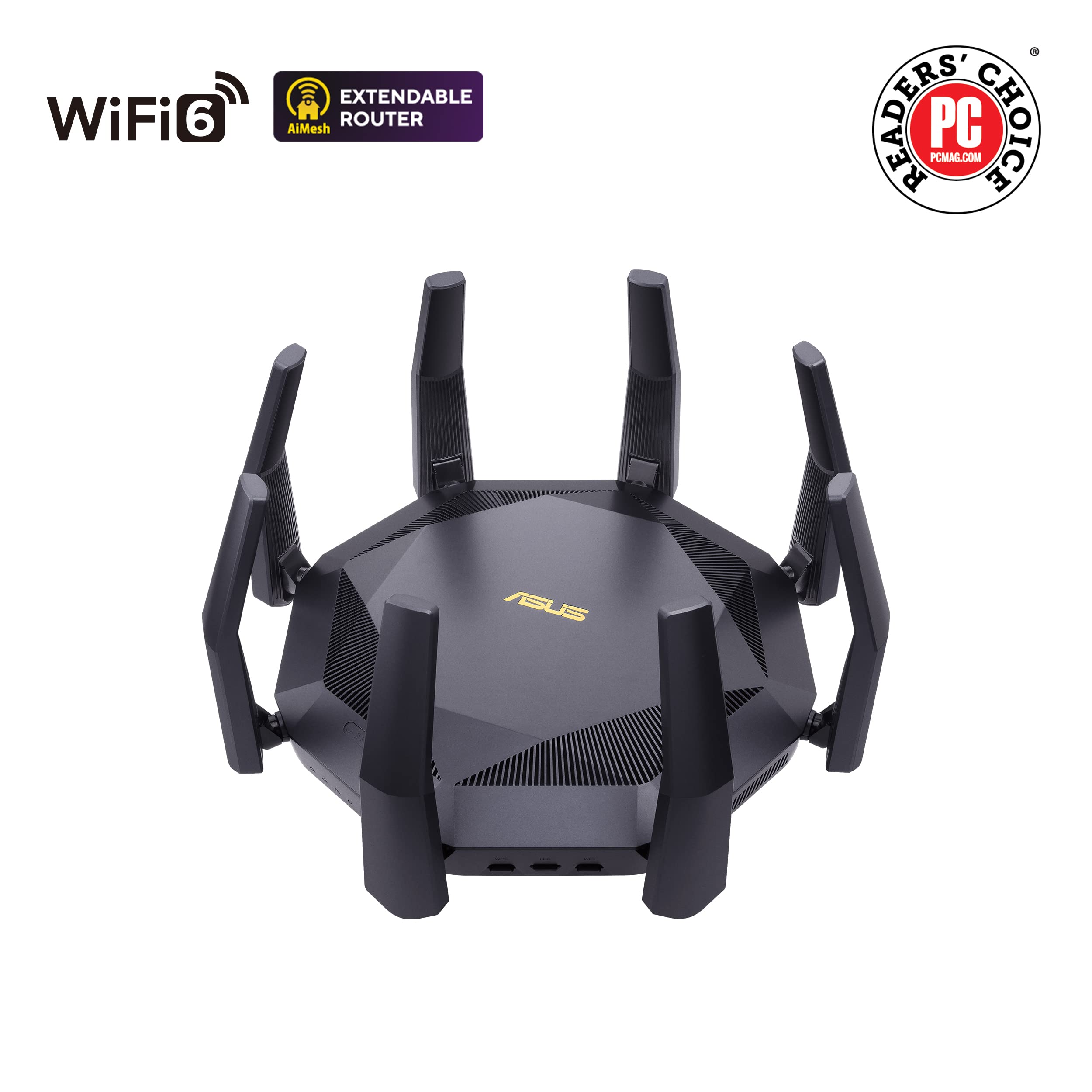 ASUS RT-AX89X (AX6000) Dual Band 12-stream WiFi 6 Extendable Router, Dual 10G Ports, Gaming Port, Mobile Game Mode, Subscription-free Network Security, Instant Guard, VPN, AiMesh Compatible