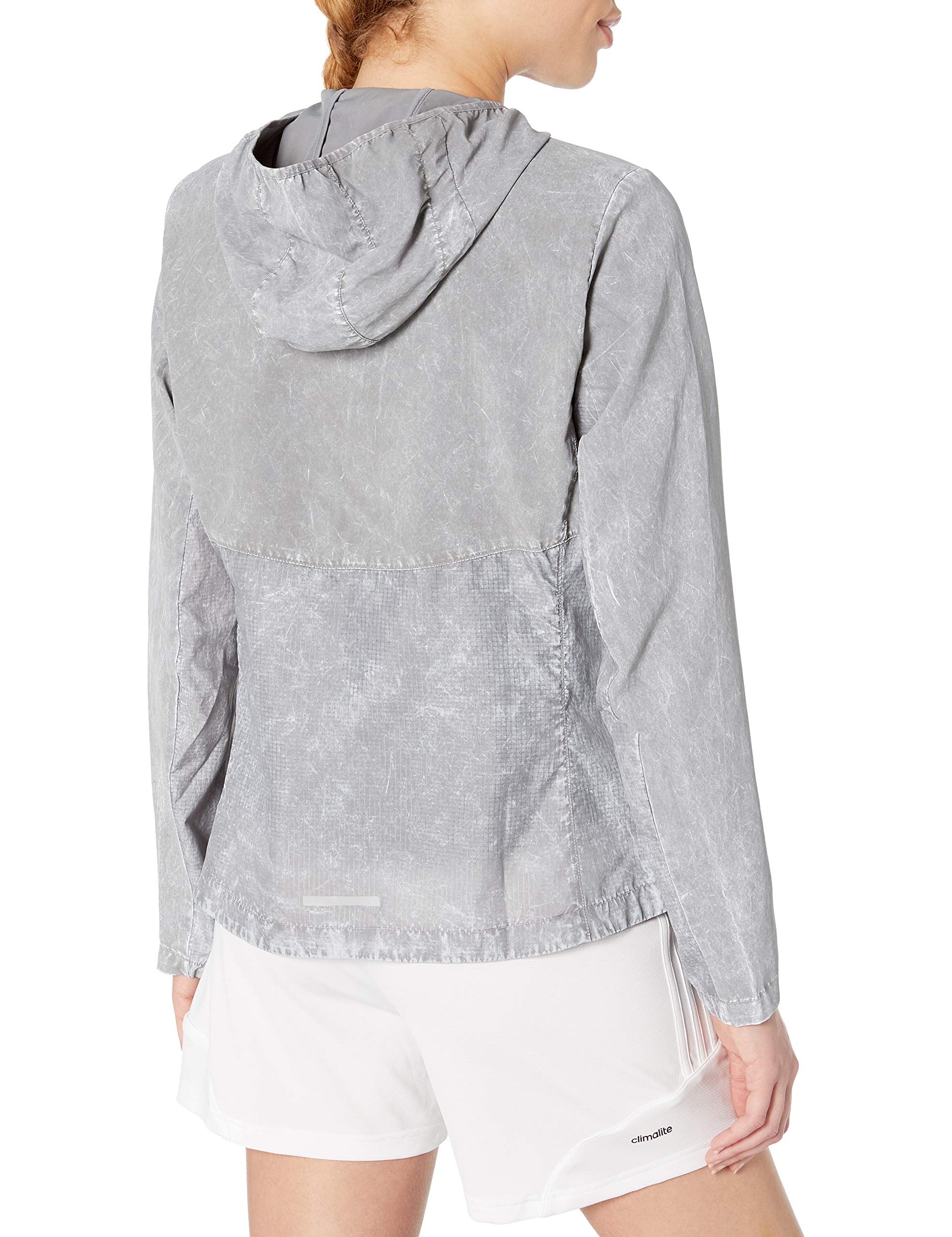 adidas Women's Own The Run Hooded Wind Jacket, Grey, X-Small