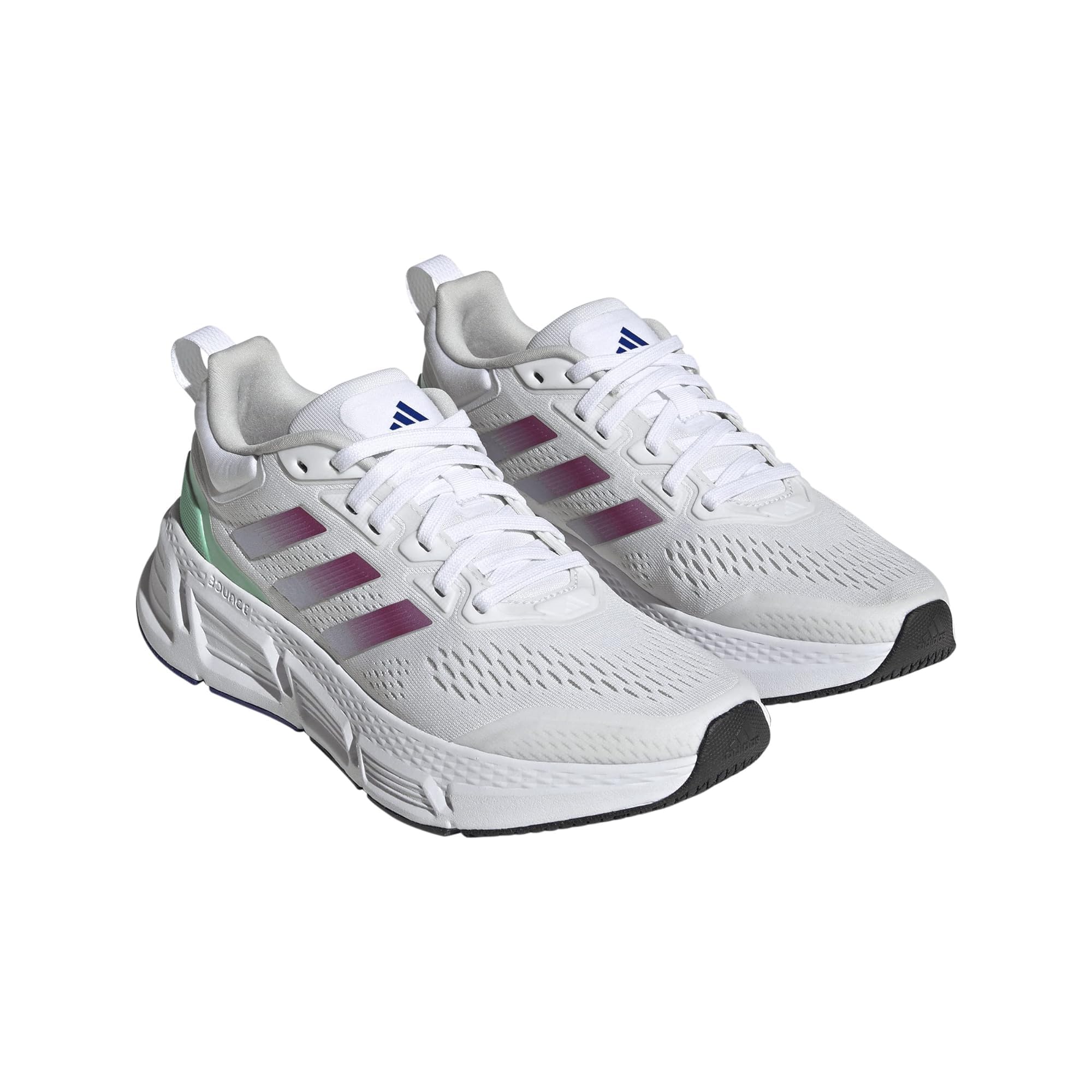 adidas Women's Questar Sneaker, White/Lucid Fuchsia/Silver Dawn, 7