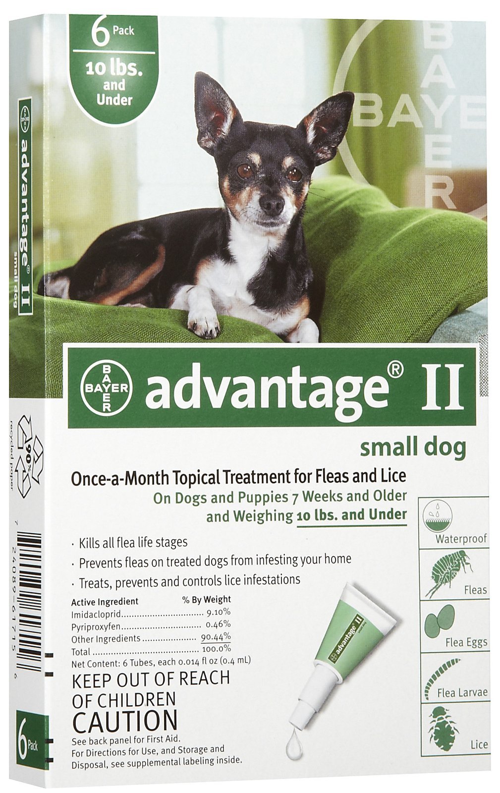 Bayer Animal Health Advantage II for Dogs 6 Month Supply 1-10lb